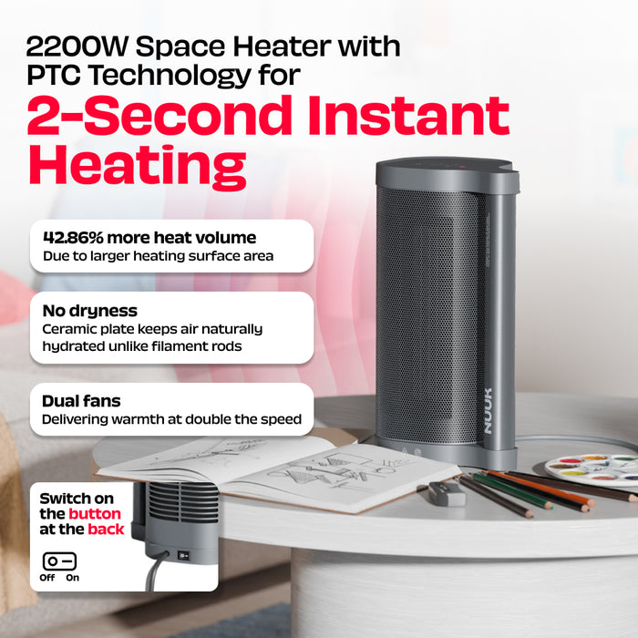 HÖT BAR | 2200W Space Heater with PTC Technology and Feather Touch Pan