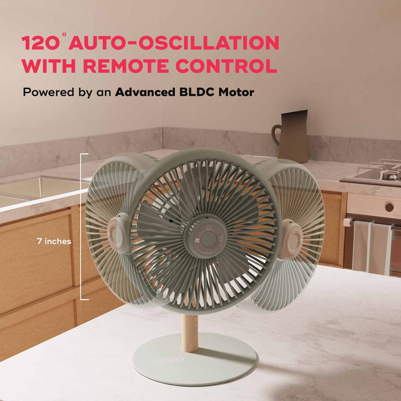 LIT v2 | All Day Wireless™ Rechargeable Table Fan with Mood Light