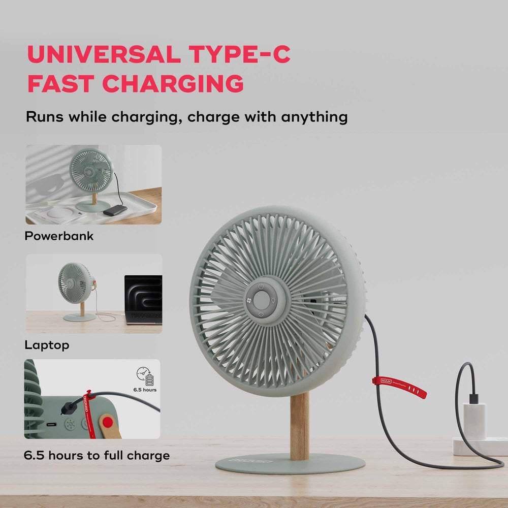 LIT v2 | All Day Wireless™ Rechargeable Table Fan with Mood Light